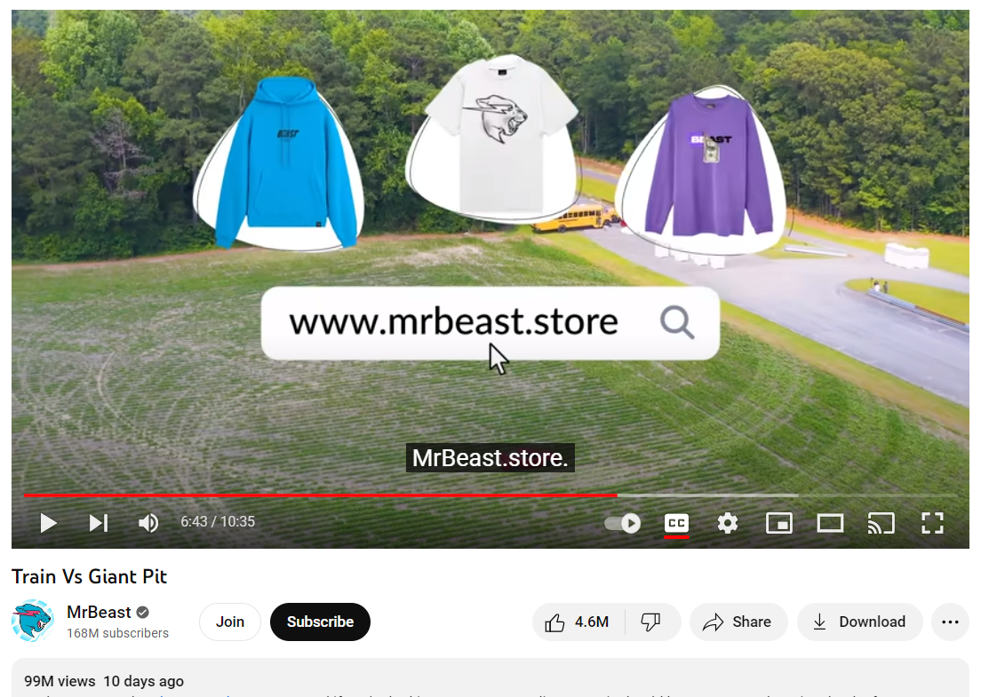 MrBeast Relaunches Official Merch Store on .Store